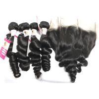 China 100% Brazilian Virgin Human Hair Loose Wave 4 Bundles with Frontal 8-30 Inches for sale