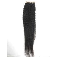 China 100% Brazilian Virgin Hair Kinky Straight 13x4 Lace Frontal with Bundles 8-30 Inch for sale