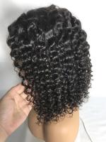 China 10A Grade Natural Curly Bob Wig 250g 100% Human Hair Lace Front Wig Natural Black for sale