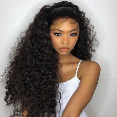 China Light Brown 30 Inch 250 Density Lace Front Human Hair Wig Deep Wave for sale