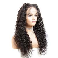 China Light Brown 30 Inch 250 Density Lace Front Human Hair Wig Deep Wave for sale