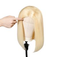 China 8 Inch Raw Virgin Human Hair Lace Front Wig 613 Blonde for Black Women HD Lace for sale