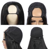 China 8A Grade Virgin Peruvian Hair Kinky Straight U Part Wig 250 Density 300g for Black Women for sale