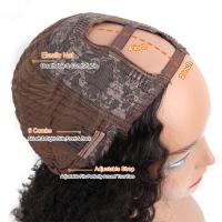 China 8A Grade Virgin Peruvian Hair Kinky Straight U Part Wig 250 Density 300g for Black Women for sale