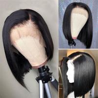 China 100% Human Hair Front Lace Wig Straight Short No Shedding 8-30 Inch Virgin Hair for sale