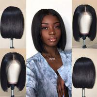 China 100% Human Hair Front Lace Wig Straight Short No Shedding 8-30 Inch Virgin Hair for sale