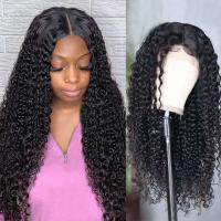 China Natural Black Curly Full Lace Human Hair Wig 8-30 Inch 150g-300g Silk Top for sale