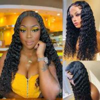 China ODM 300g Deep Wave Human Hair Lace Front Wig Brazilian Virgin Hair 10A for sale