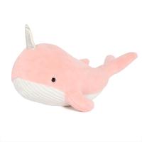 China MorisMos 24 Inch Soft Pink Plush Narwhal Whale Stuffed Toy - 60cm Ultra-Soft Cotton Hugging Pillow for Kids for sale