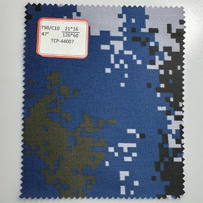 China 90 Polyester 10 Cotton Printed Fabric 21X16 120X60 Three Color Tactical Fabric for sale