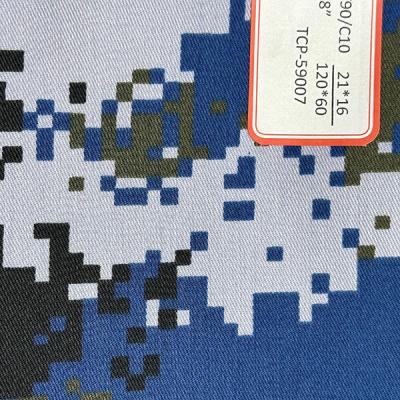 China Workwear Printed Fabric TC90/10 21X16 120X60 Camouflage Fabric Customized Twill for sale