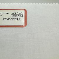 China 133*94 TC Lining Fabric High Density Poplin Tetron Cotton Fabric White Anti Down for sale