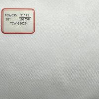 China 21S 150CM Polyester Cotton Bleached Medical Clothing Fabric for sale