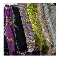China African Dress Material Sequins Laser Flannel Beaded Embroidery Velvet Lace Fabric for sale