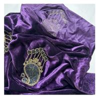 China African Dress Material Sequins Laser Flannel Beaded Embroidery Velvet Lace Fabric for sale