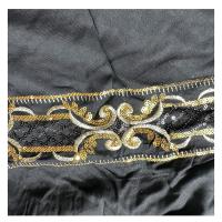China Afrian Flannel Flower Peacock Embellished Shiny Bling Bling Spangle Lace Bead Hand Sequin Embroidery Fabric for sale