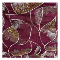 China Afrian Flannel Flower Peacock Embellished Shiny Bling Bling Spangle Lace Bead Hand Sequin Embroidery Fabric for sale