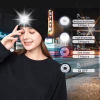 China Bluetooth Beanie Hat Video Camera with Light, USB Rechargeable 4 LED Headlamp Cap Wireless Headphones for Skiing,Running for sale