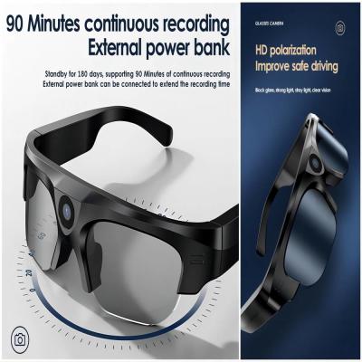 China Mountaineering 2K Bluetooth Video Sunglasses TR90 Frames Open Ear Music, Phone Calls for sale