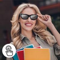 China 1080P Bluetooth Video Sunglasses With UV Protection Safety Lenses Music Photo Recording for sale