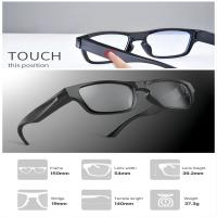 China HD1080P Action Camera Glasses With External Micrphone Touch Control Two Battery Legs for sale