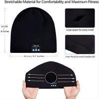 China Bluetooth Beanie,Double Fleece Lined with Bluetooth 5.1 Wireless Warm Knit Beanie Bluetooth Hat for sale