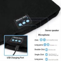 China Bluetooth Beanie,Double Fleece Lined with Bluetooth 5.1 Wireless Warm Knit Beanie Bluetooth Hat for sale