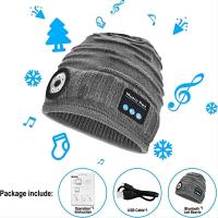 China LED Flashlight Music Hat Unisex USB Rechargeable 4 LED Headlamp Cap For Jogging for sale