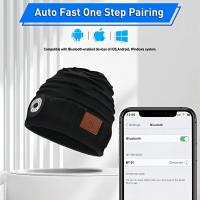 China Rechargeable Battery Bluetooth Beanie Hat With LED Headlamp For Climbing Hiking Biking Cycling for sale