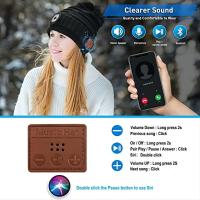 China Rechargeable Battery Bluetooth Beanie Hat With LED Headlamp For Climbing Hiking Biking Cycling for sale