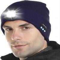 China Men Women Teens Christmas Presents Bluetooth Headphones Hat With Headtorch for sale