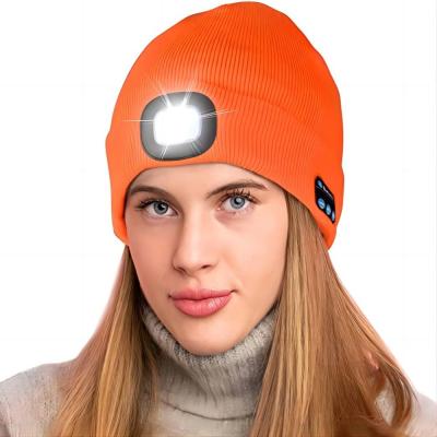 China Unisex Headlamp Hat With  Bluetooth Light Wireless Headphones For Men Dad for sale