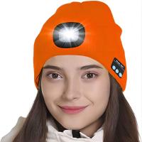 China Unisex Headlamp Hat With  Bluetooth Light Wireless Headphones For Men Dad for sale
