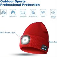China Unisex Headlamp Hat With  Bluetooth Light Wireless Headphones For Men Dad for sale