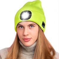China LED Headlamp Music Cap Bluetooth Headphones Hat For Christmas, Birthdays, Men for sale