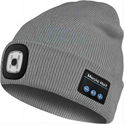 China Bluetooth Beanie LED Hat Free Your Hands To Music Phone Answers Flashlight Lighting for sale