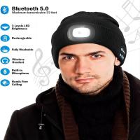China Flashlight Bluetooth Headphones Hat Music Phone Answers For Night Working for sale