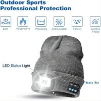 China Detachable Bluetooth LED Beanie Hat With Front Light For Night Fishing for sale