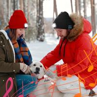 China Phones Calls Music Playback Bluetooth LED Hat With 4 LED Light For Night Walking for sale