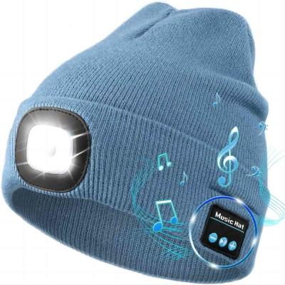 China Outdoor Sports Wireless Headphones Bluetooth Headphones Hat With Torch for sale