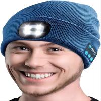 China Outdoor Sports Wireless Headphones Bluetooth Headphones Hat With Torch for sale