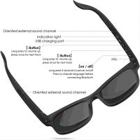 China Bluetooth Plastic Sunglasses 256GB Max Memory Compatible with IOS and Android for sale