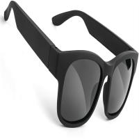 China Open Ear Headphones Black Bluetooth Sunglasses Volume Control Anti UV Lens for sale