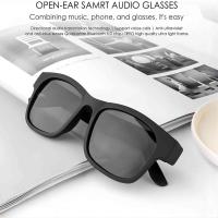 China Open Ear Headphones Black Bluetooth Sunglasses Volume Control Anti UV Lens for sale