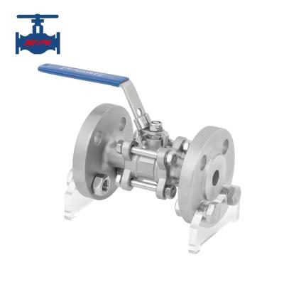 China Three Piece Flanged Ball Valve DN50-200 PN16 Direct Mount Full Bore for Water Oil Steam for sale