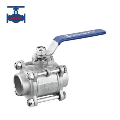 China Stainless Steel CF8 CF8M 3-Piece Threaded Welded Ball Valve 15-50mm 1000WOG Pressure Rating for sale
