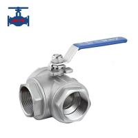China 3-Way Stainless Steel Ball Valve 1000WOG 15-50mm DN with T-Type and L-Type Flow Options for sale