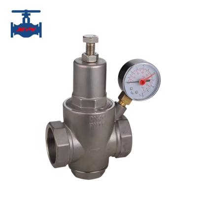 China Y11X Stainless Steel Piston Pressure Reducing Valve with Gauge - 1.6 MPa, 80°C Max Temperature for sale