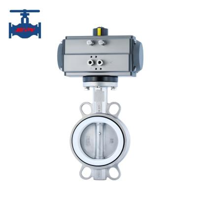 China Stainless Steel Wafer Butterfly Valve 40-600mm DN with PTFE Seat and Pneumatic Actuator for Industrial Automation for sale