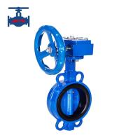 China Worm Gear Actuator Butterfly Valve - Ductile Iron Wafer Type 50-300mm DN, 1.6MPa PN for Pipeline Systems for sale